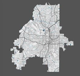 Atlanta map detailed city poster Royalty Free Vector Image