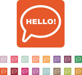 Hello icon greet and hi symbol flat Royalty Free Vector