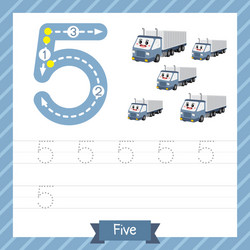 Number 7 transportation tracing worksheet Vector Image