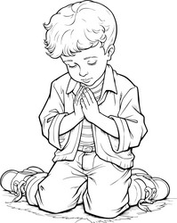 Praying kid Royalty Free Vector Image - VectorStock