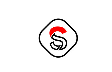 Black red line s alphabet letter logo icon Vector Image