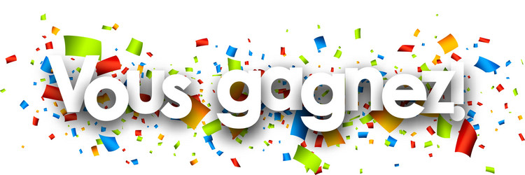 Purple you win sign on white background Royalty Free Vector