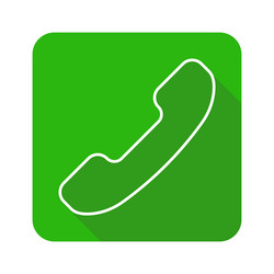 3d green telephone call flat icon phone call Vector Image