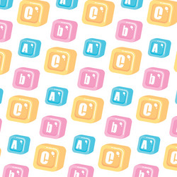 Alphabet blocks toys baby pattern Royalty Free Vector Image