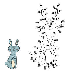 Connect the dots game for children easter rabbit Vector Image