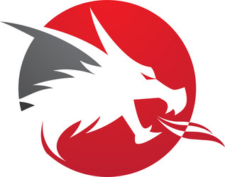 Square fire dragon Royalty Free Vector Image - VectorStock