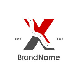 Simple elegant initial x road way logo Royalty Free Vector