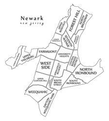 Newark map detailed of city Royalty Free Vector Image