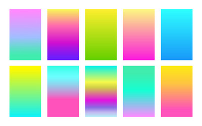 Set gradient backgrounds neon color Royalty Free Vector