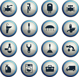 Plumbing service icon set Royalty Free Vector Image