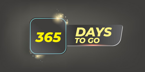 365 days to go countdown blue modern horizontal Vector Image