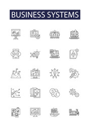 Business directory line icons and signs Royalty Free Vector