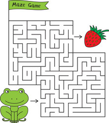 Cartoon frog maze game Royalty Free Vector Image