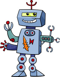 Cartoon smiling robot Royalty Free Vector Image