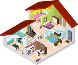 Isometric House Cutaway Vector Images (over 400)