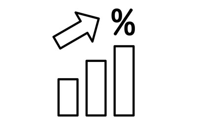 Icons showing interest rates and yield increases Vector Image