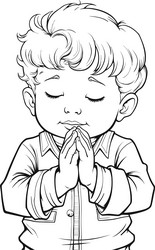 Praying kid Royalty Free Vector Image - VectorStock