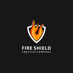 Shield fire logo design element security Vector Image