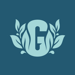 Vintage desert letter g monochrome template Vector Image