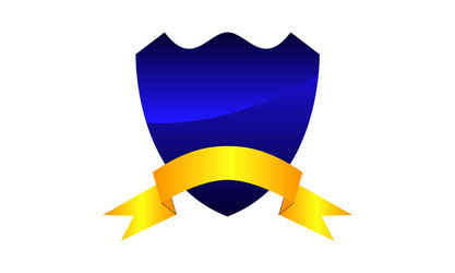 Blank shield ribbon template isolated Royalty Free Vector