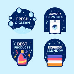 Laundry service labels template isolated on white Vector Image