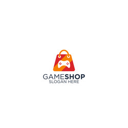 Gaming store logo game shop template design Vector Image