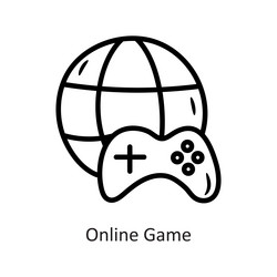 Video game outline icon design Royalty Free Vector Image