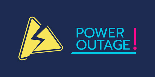 Power outage web banner has warning sign Vector Image