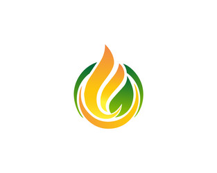 Biogas logo oil and fire Royalty Free Vector Image