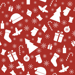 Christmas seamless background red Royalty Free Vector Image