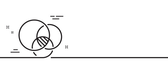 Euler diagram line icon eulerian circles sign Vector Image