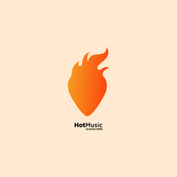 Hot music logo design template Royalty Free Vector Image
