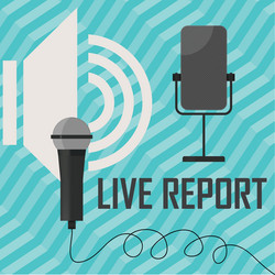 Live stream report - with microphones Royalty Free Vector
