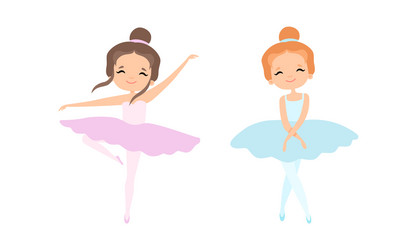 Cute little ballerina dancing lovely girl ballet Vector Image