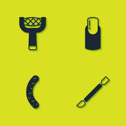 Set cuticle pusher nail file manicure and icon Vector Image