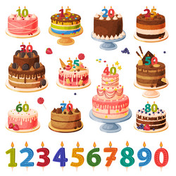 Candle on birthday cake with 18 number age Vector Image
