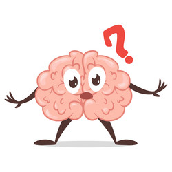 Cartoon scientist with question mark Royalty Free Vector