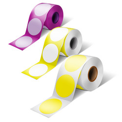 Rectangular label sticker roll mockup blank Vector Image