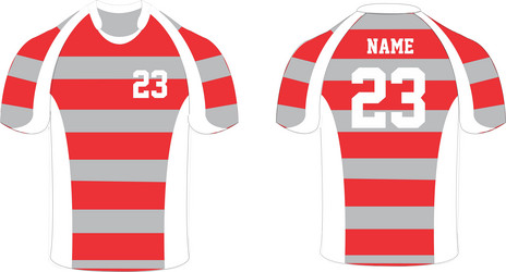 Sublimated rugby jerseys mock ups Royalty Free Vector Image