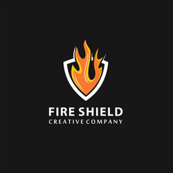 Shield fire logo design element Royalty Free Vector Image