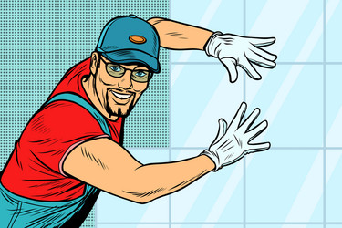 Tiler flat style colorful cartoon Royalty Free Vector Image