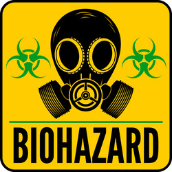 Biohazard sign with gas mask isolated Royalty Free Vector