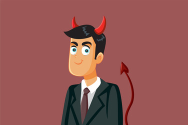 Good angel boss versus evil demon boss cartoon Vector Image