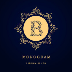 Modern monogram logo template Royalty Free Vector Image