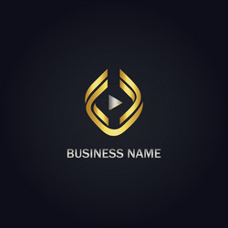 Square abstract gold logo Royalty Free Vector Image