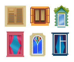 Cartoon home window Royalty Free Vector Image - VectorStock