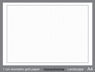 Isometric grid paper a3 portrait Royalty Free Vector Image