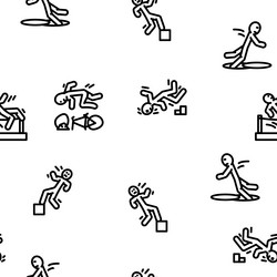 Accident injury man person seamless pattern Vector Image
