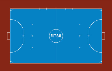 Field for futsal orange outline lines Royalty Free Vector