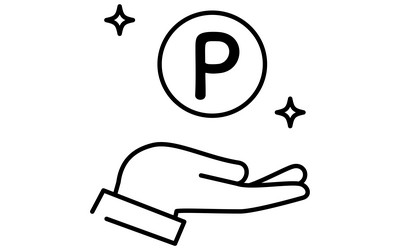 Icon of rewards points simple line drawing Vector Image